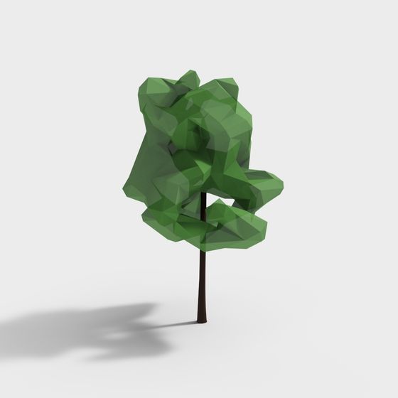 Low Poly Green Tree 3D model