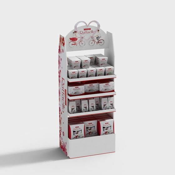 Modern Brown Shelf Promotion Rack 3D Model – Retail Free