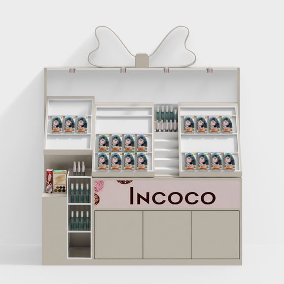 Incoco Hair Color Display 3D Model – Minimalist Retail Fixture
