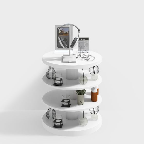 Stylish Multi-Level Display Rack 3D Model – Modern Decor