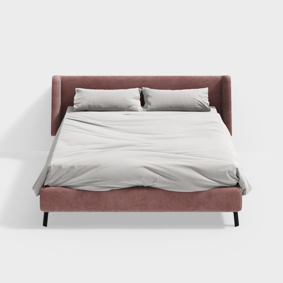 Velvet Dream 3D model: Elegant Bed Design