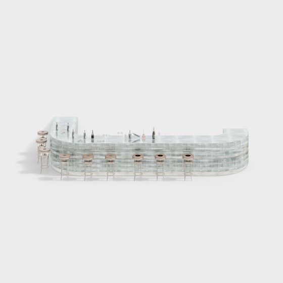 Stylish Low-Poly Bar Counter 3D model
