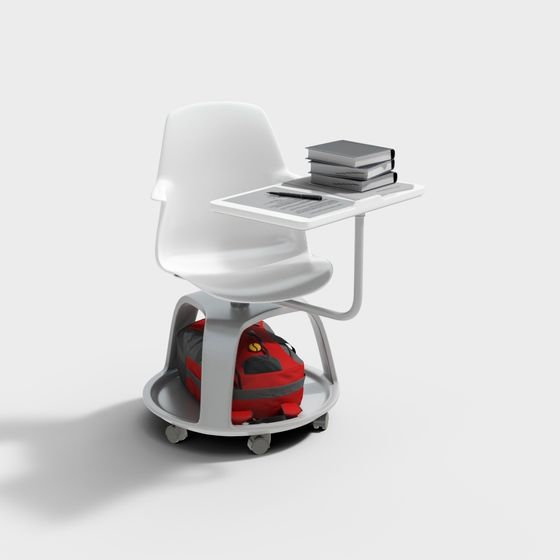 Modern Mobile Learning Desk Chair 3D model