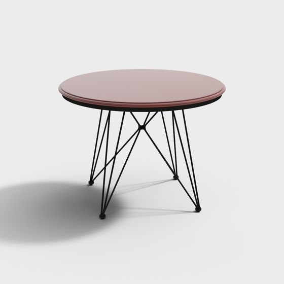 Elegant Low-Poly Round Table 3D model