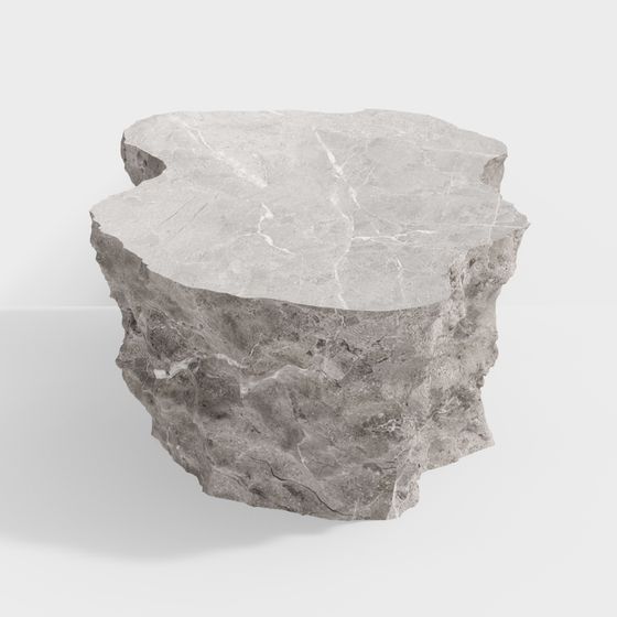 Realistic Rock Side Table 3D model