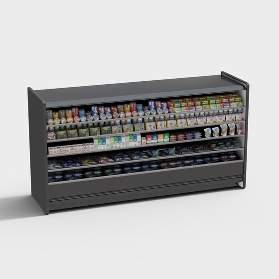 Detailed Supermarket Shelf 3D model