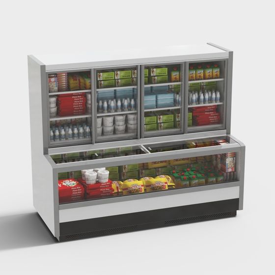 Modern Convenience Store Display Cabinet 3D model