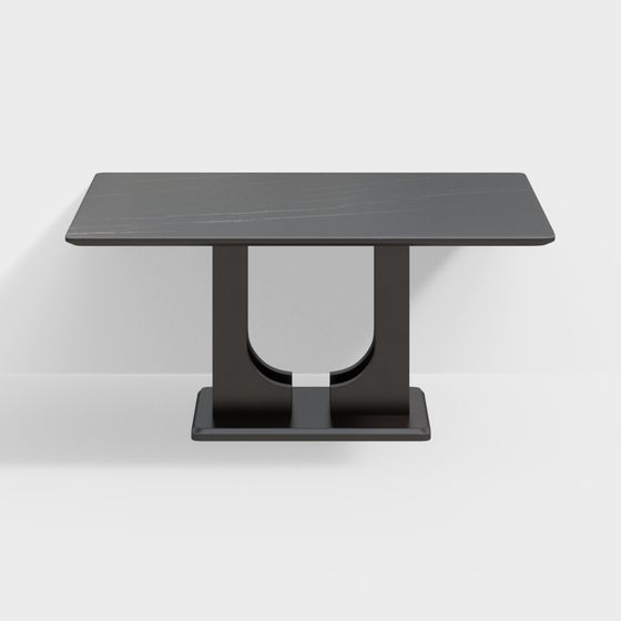 Urban Style Dining Table 3D Model – Minimalist Wood Design