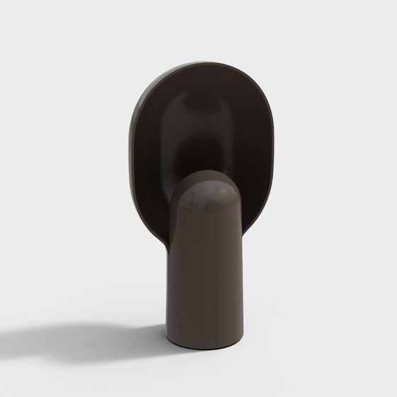 Minimalist Hook 3D Model – Dark Brown Low-Poly Design
