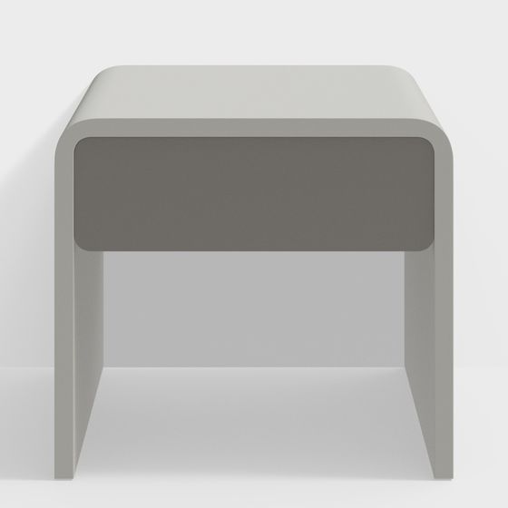 Urban Corner Side Table 3D Model – Concrete & Metal