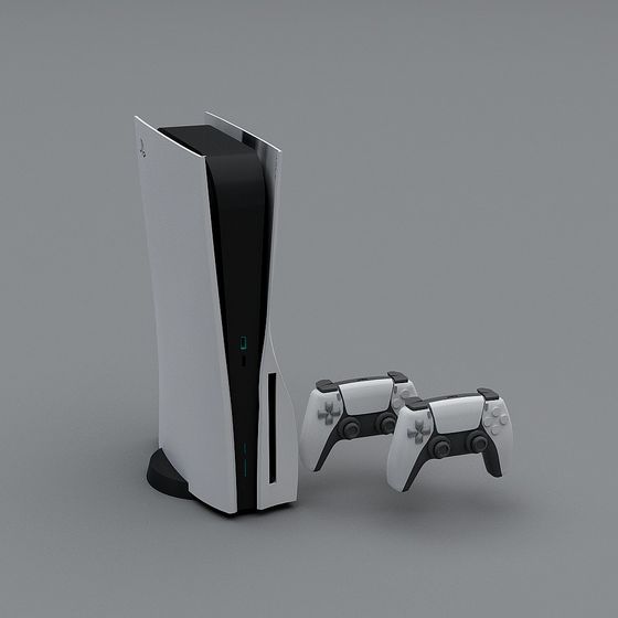 Modern Game Console Set 3D model