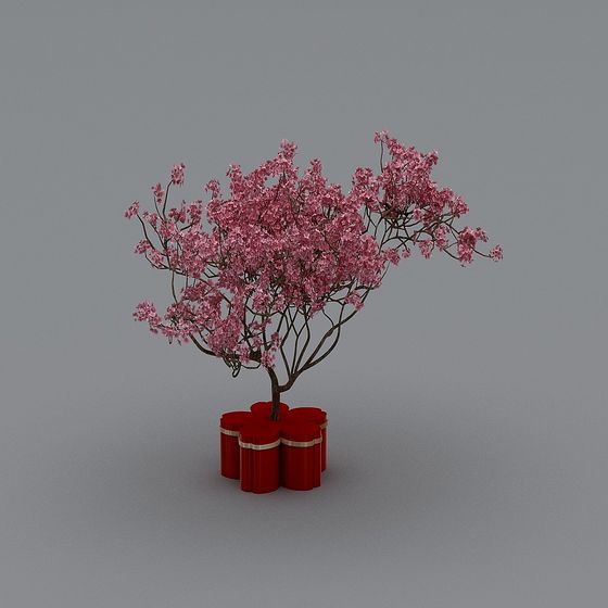 Vibrant Cherry Blossom Tree 3D Model – Low-Poly Nature