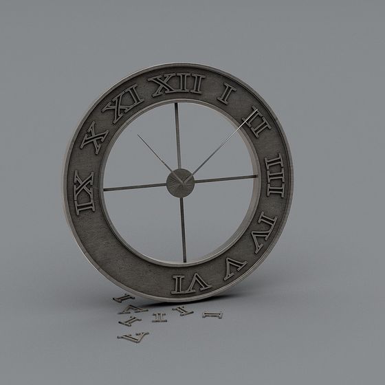 Low Poly Clock Face 3D model