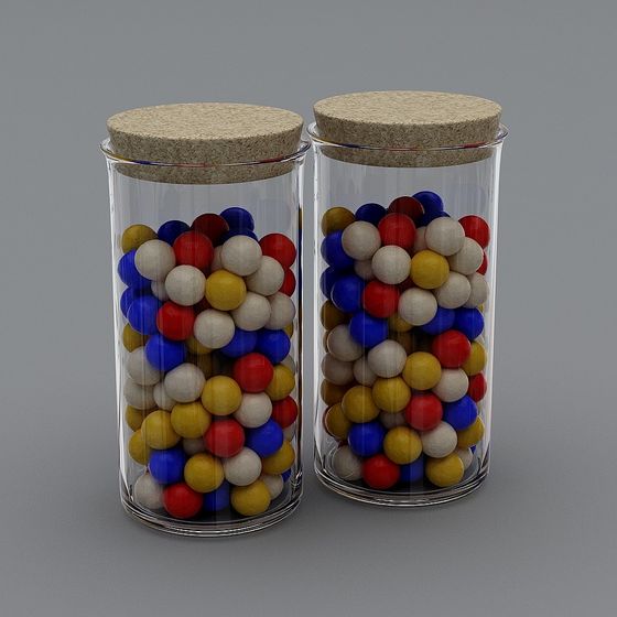 Colorful Glass Jars 3D model