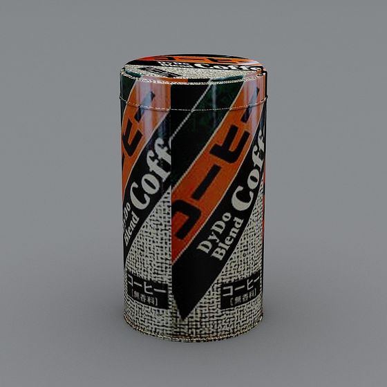 Vintage Japanese Coffee Can 3D Model