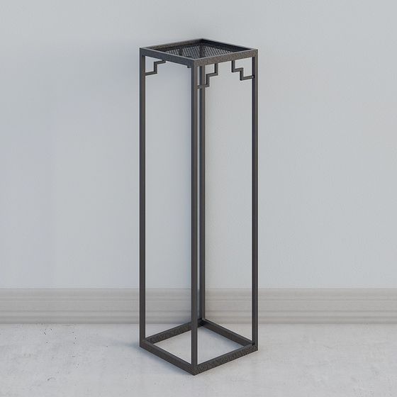 Square Metal Stand Low-Poly 3D model