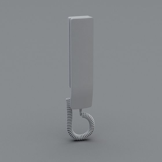 Vintage Telephone Low-Poly 3D Model – Classic Gray Design