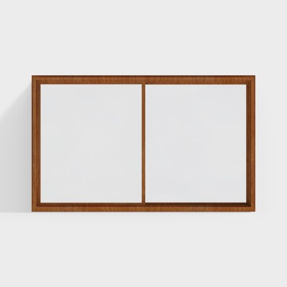 Wooden Window Frame 3D Model – Natural Timber Design