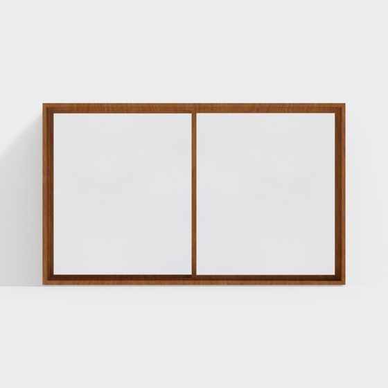 Stylish Wooden Window Frame 3D Model for Creative Spaces