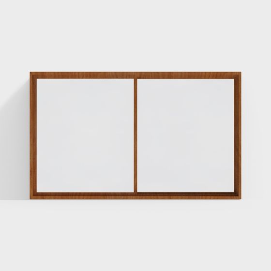 Minimalistic Wooden Window Frame 3D model