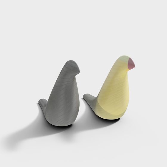 Elegant Low-Poly Bird 3D Model Collection