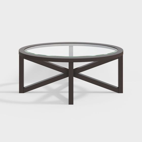 Modern Low-Poly Round Table 3D model