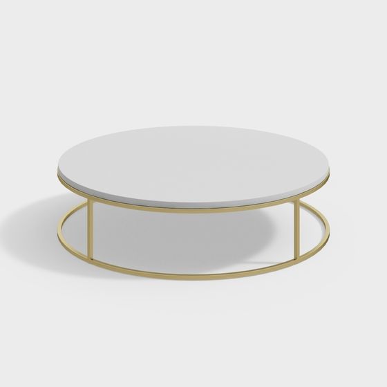 Elegant Low Poly Round Table 3D model
