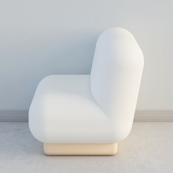Streamlined Sofa 3D model for Modern Spaces