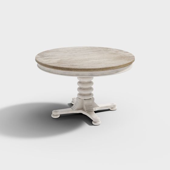 Vintage Round Table 3D Model