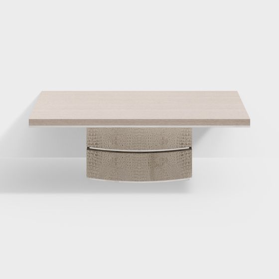 Crocodile Pattern Coffee Table 3D Model – Low-Poly Design