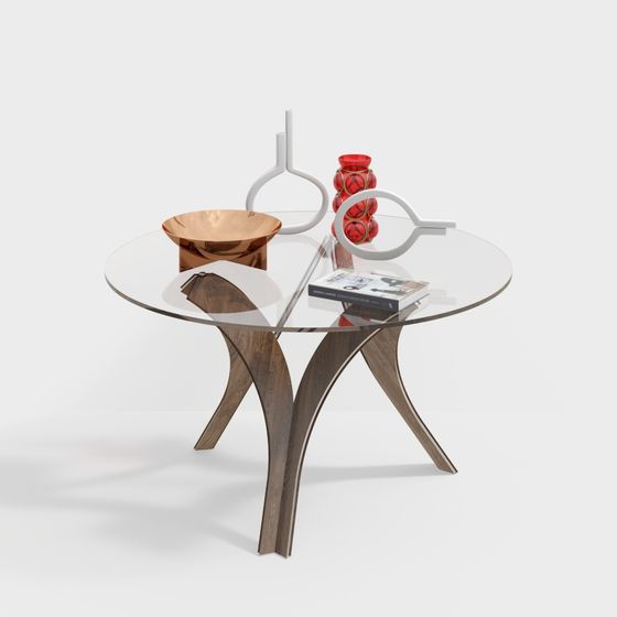 Streamlined Glass Table 3D model