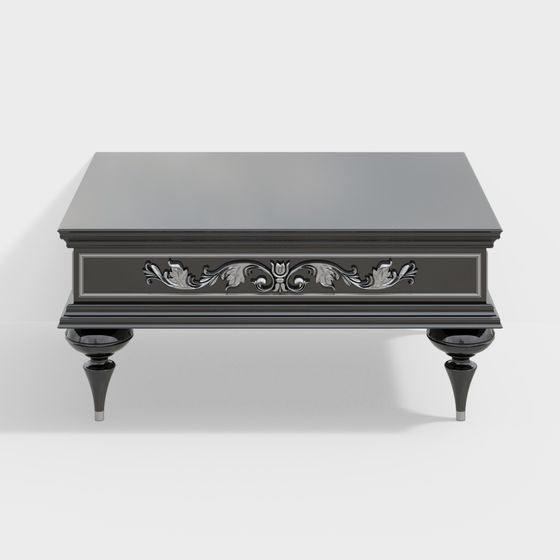 Elegant Living Room Coffee Table 3D Model – Vintage Modern Blend