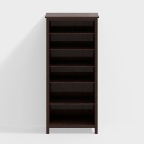 Modern Low-Poly Bookshelf 3D Model – Wooden Texture