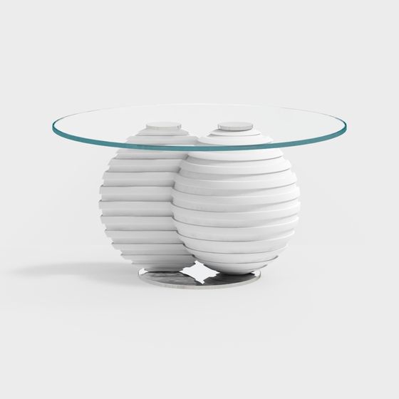 Streamlined Glass Table 3D model