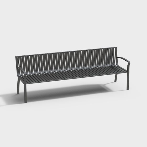 Elegant Low-Polygon Park Bench 3D model for Urban Designs