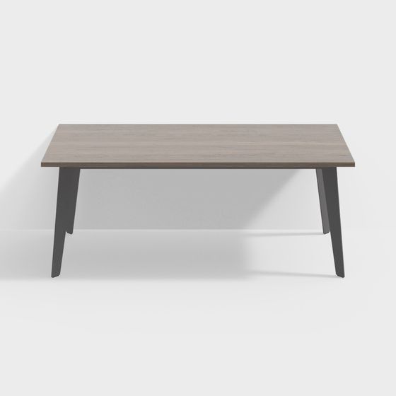 Urban Style Dining Table 3D Model – Low-Poly Wood & Metal