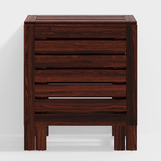 Stylish Wooden Grate Side Table 3D model for Modern Spaces