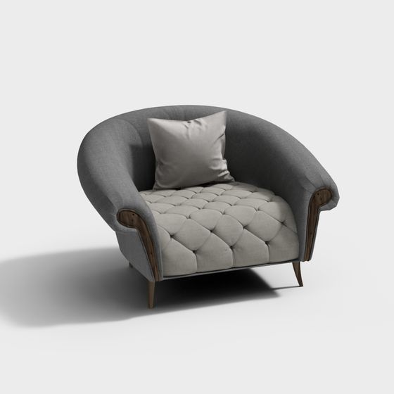Elegant Low-Poly Sofa 3D model for Modern Interiors