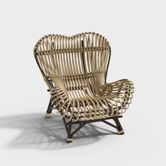 Stylish Rattan Chair 3D model for Modern Design