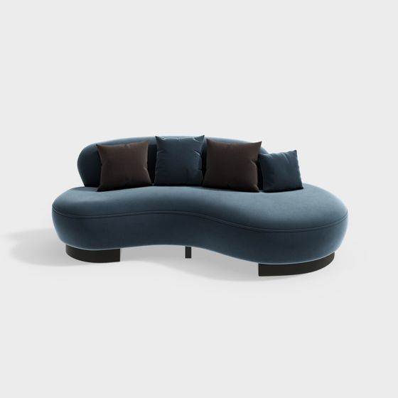 Streamline Sofa 3D model for Modern Interiors