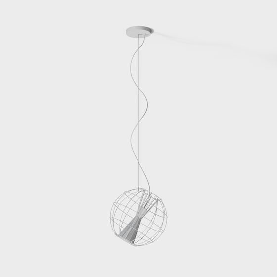 Sphere Cage Pendant Light 3D model