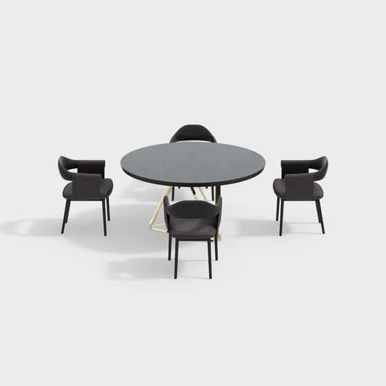Urban Dining Table and Chair Set 3D model