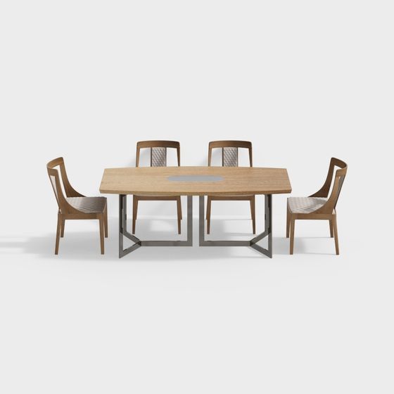 Adam-Eva Dining Table 3D Model – Stylish Gray Free