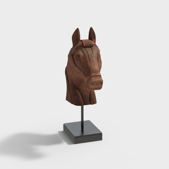Realistic Horse Head 3D Model