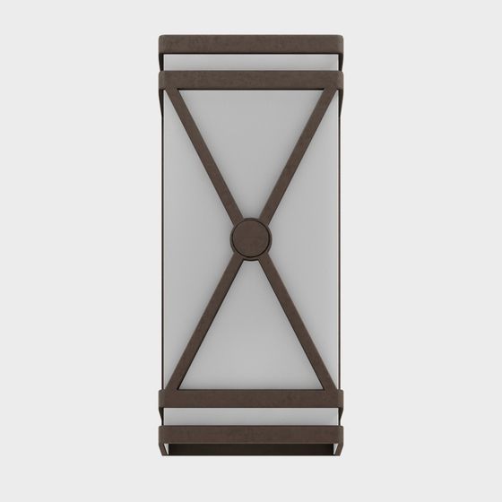 Elegant Low-Polygon Lamp 3D Model – Earth Tone Metal Frame
