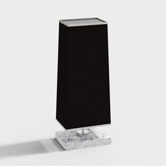 Elegant Black Rectangular Table Lamp 3D Model – Sleek Design
