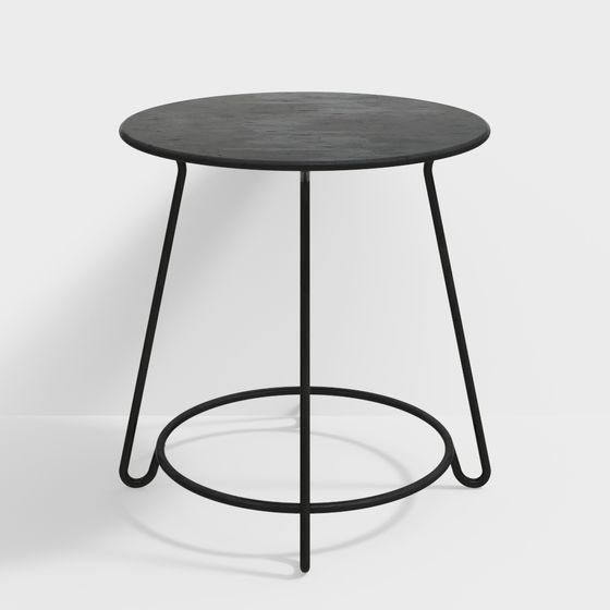 Low Poly Round Table 3D model Design