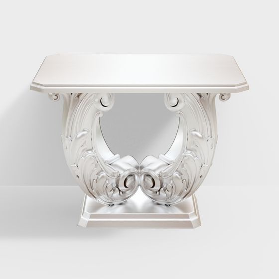 Classical Elegant Side Table 3D Model – Retro-Modern Design