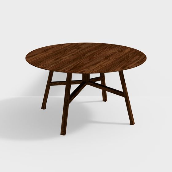 Elegant Low-Poly Round Table 3D model