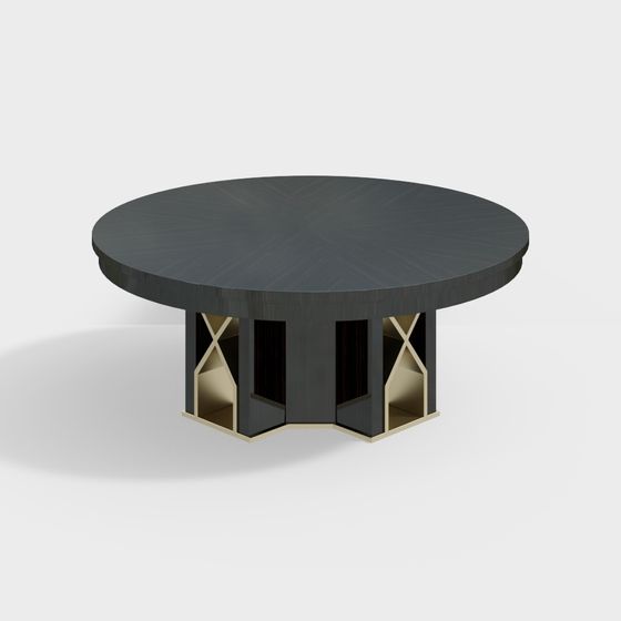 Elegant Low-Polygon Round Table 3D model